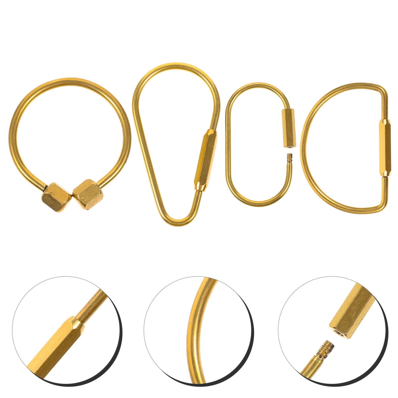 4PCS Brass Key Rings Metal Split Rings Key Chain Making Rings DIY Key ...