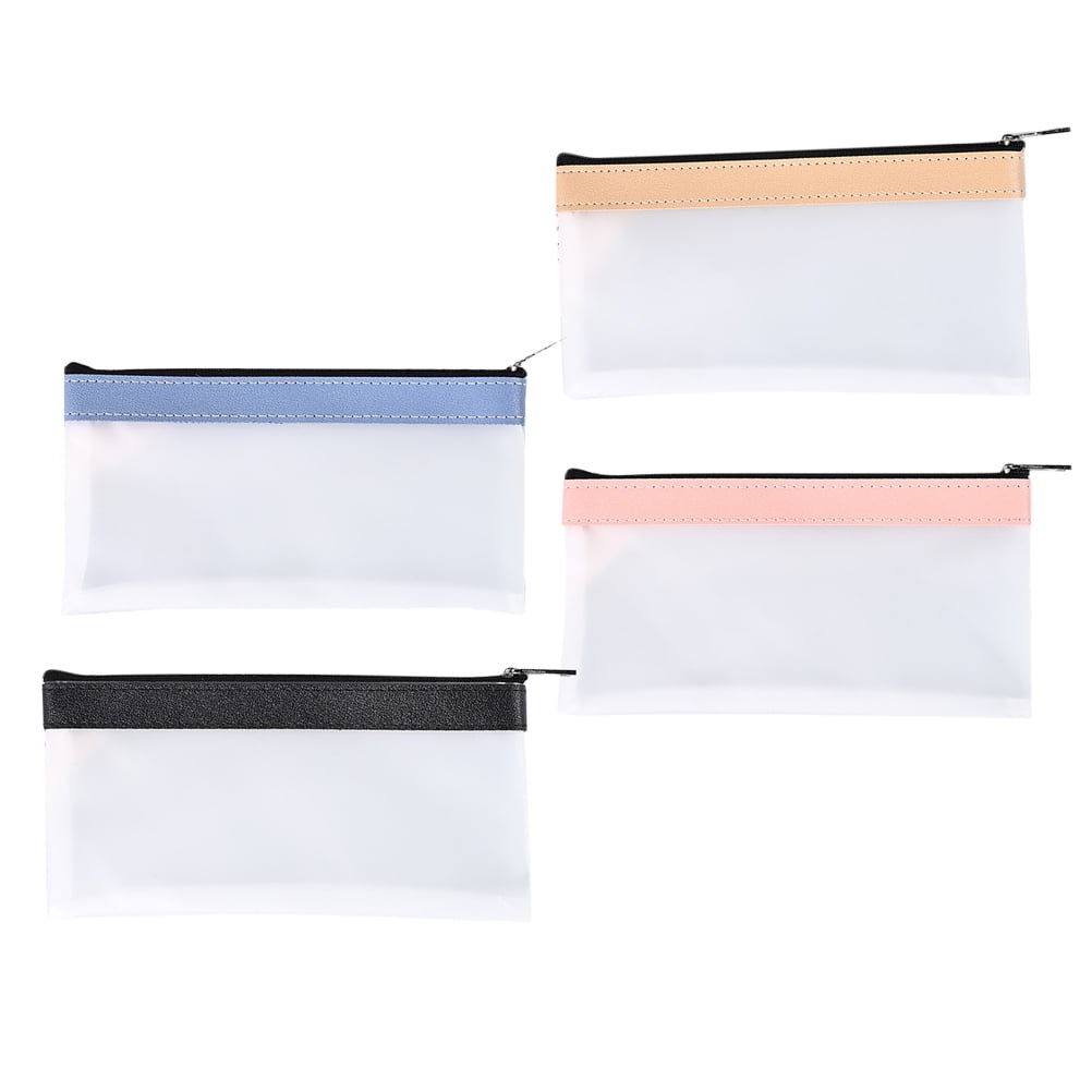 HOMEMAXS 4PCS Transparent PVC Pencil Case Clear Money Bag with Zipper ...
