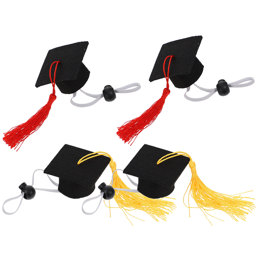 HOMEMAXS 4Pcs Mini Graduation Caps Graduation Bear Cap Graduation Doll ...