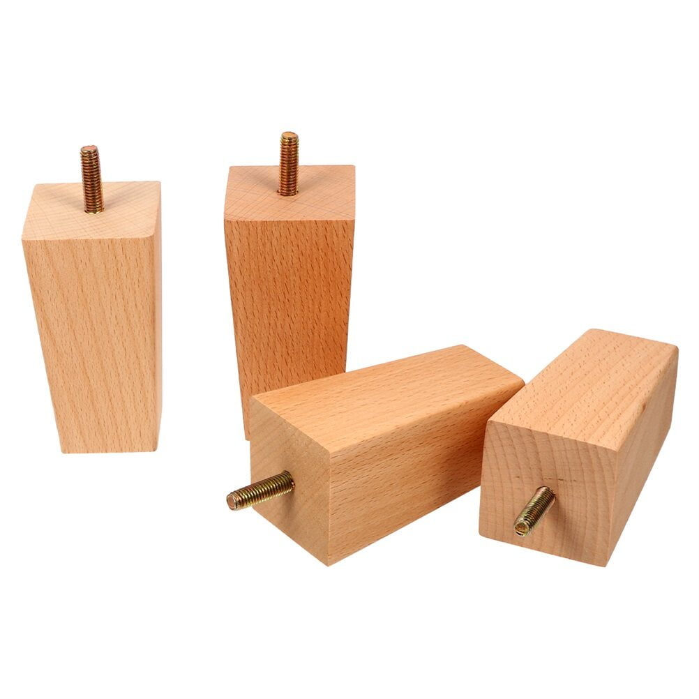 HOMEMAXS 4Pcs Solid Wood Table Chair Feet Replacement Furniture Legs ...