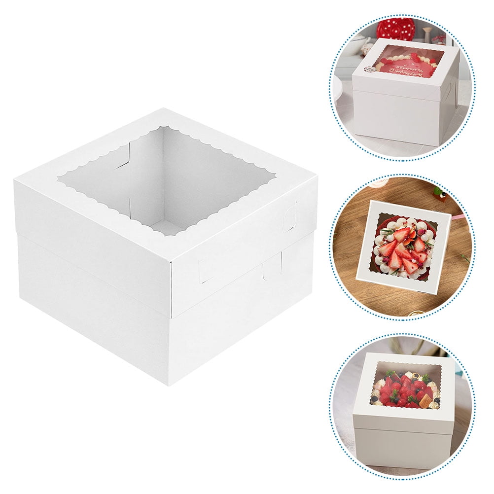 4pcs Birthday Cake Box Paper Cake Carrier Birthday Cake Box Cake ...