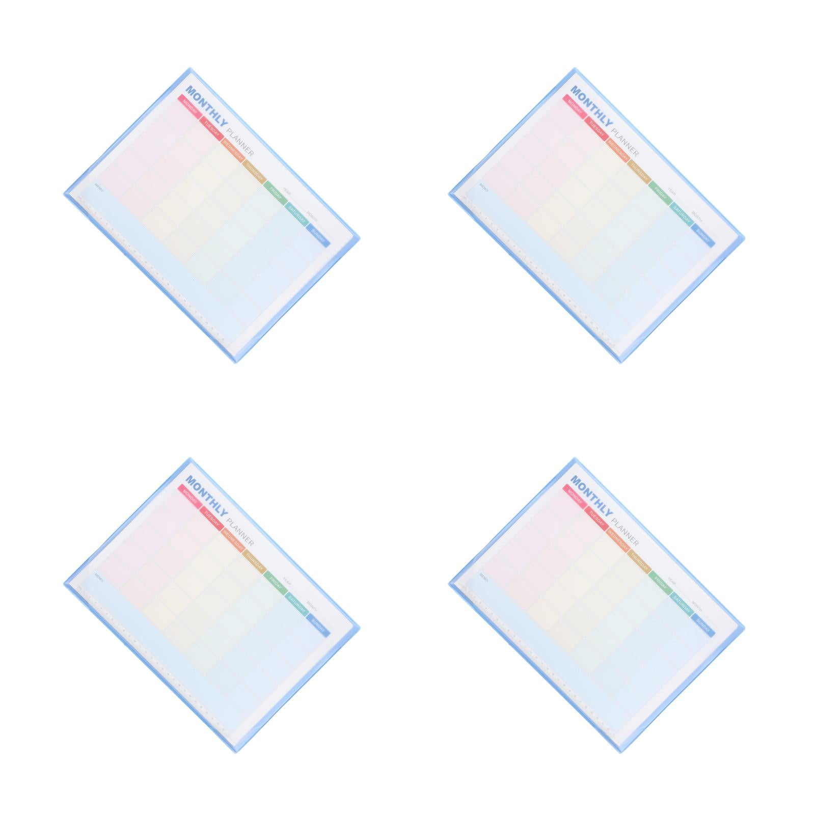 HOMEMAXS 4pcs Blank Monthly Planner A4 Undated Calendar Sheets Desk ...