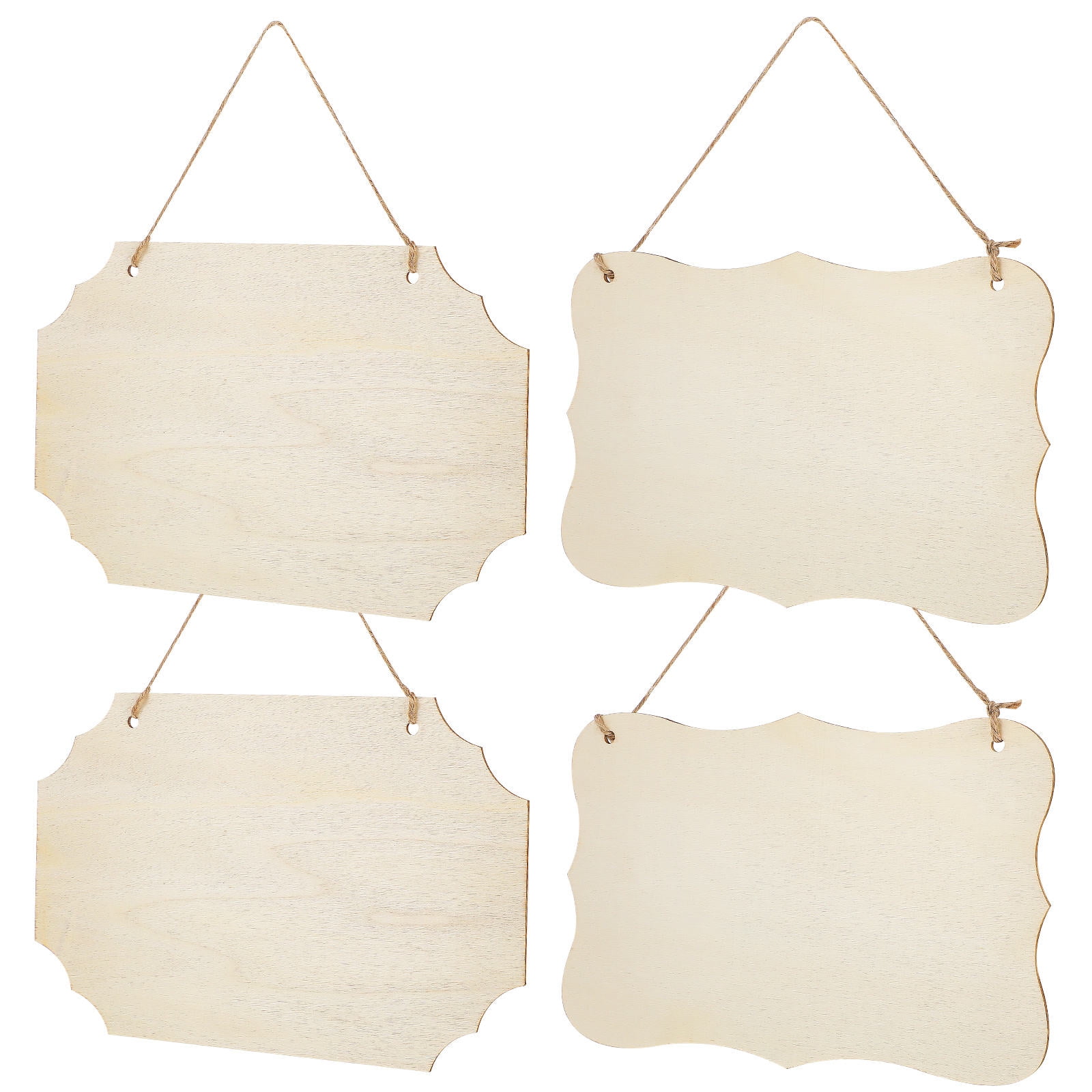 HOMEMAXS 4pcs Blank Wooden Signs Hanging Door Signs Decorative Hanging ...