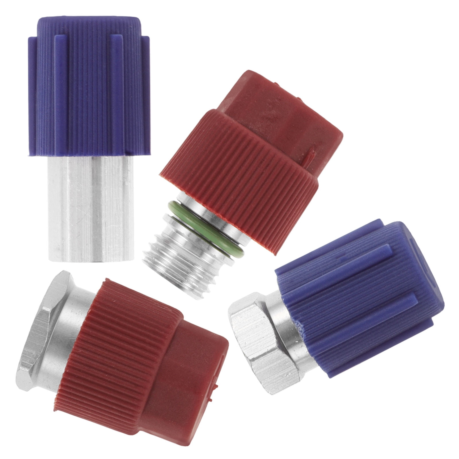 HOMEMAXS 4pcs Car Fittings R12 R22 R502 to R134A Conversion Adapter Kit 1/4 SAE Thread High/Low ...