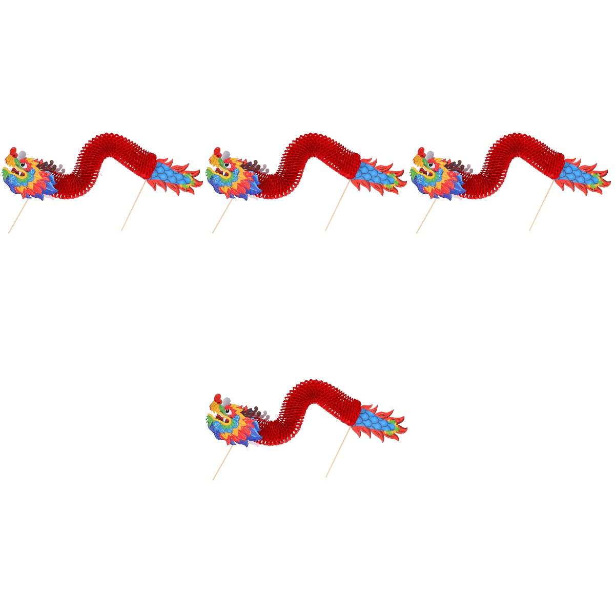 HOMEMAXS 4pcs Chinese Spring Festival Dragon Decoration New Year DIY 3D ...