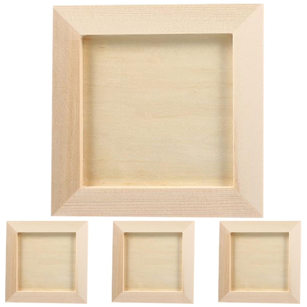 HOMEMAXS 4pcs Clay Picture Frames Wooden Clay Frames Unfinished Clay ...