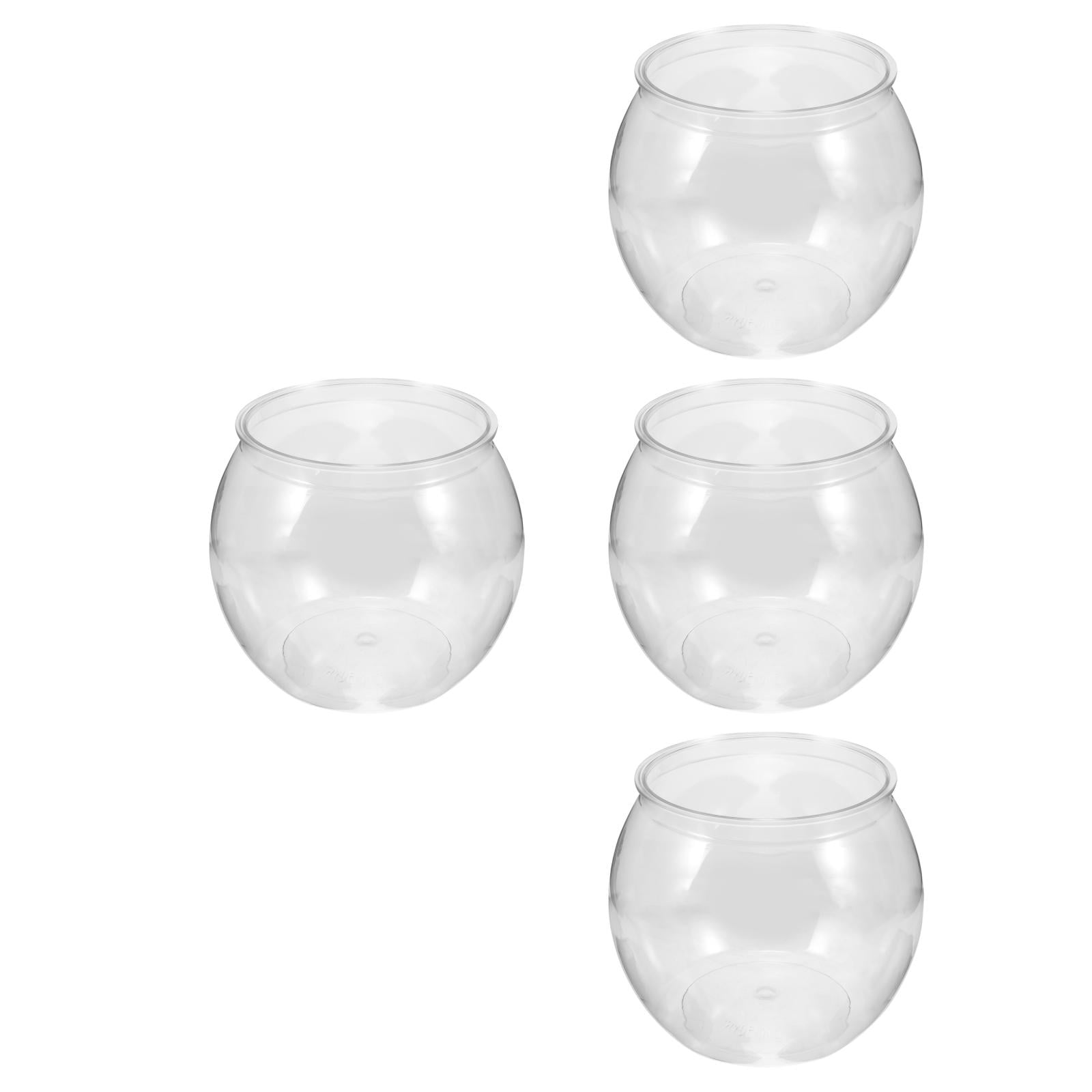 HOMEMAXS 4pcs Clear Fish Bowl Small Plastic Aquarium Goldfish Tank ...
