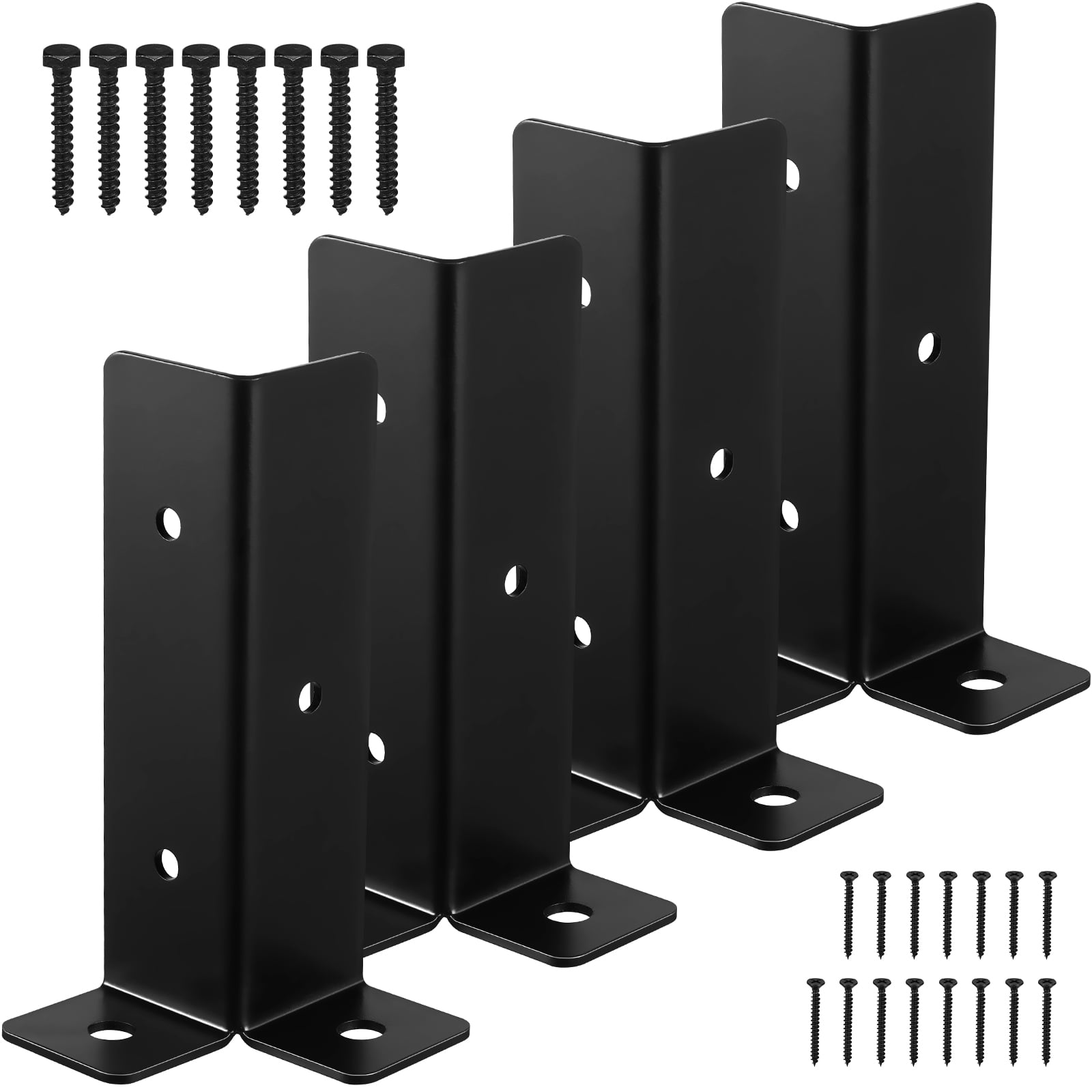 HOMEMAXS 4pcs Deck Post Base Brackets Fencing Post Brackets Heavy Duty ...