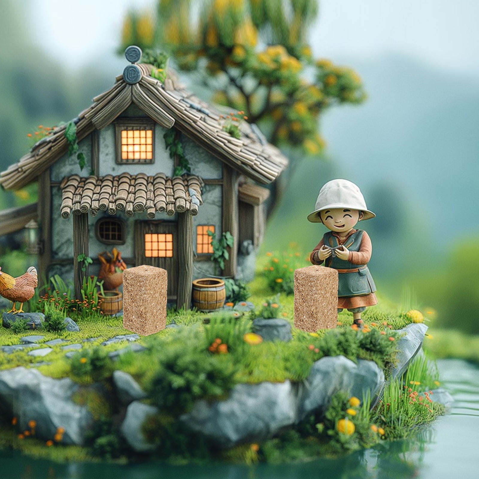 HOMEMAXS 4pcs Decorative Mini Hay Bales For Dollhouse Diy Farm ...