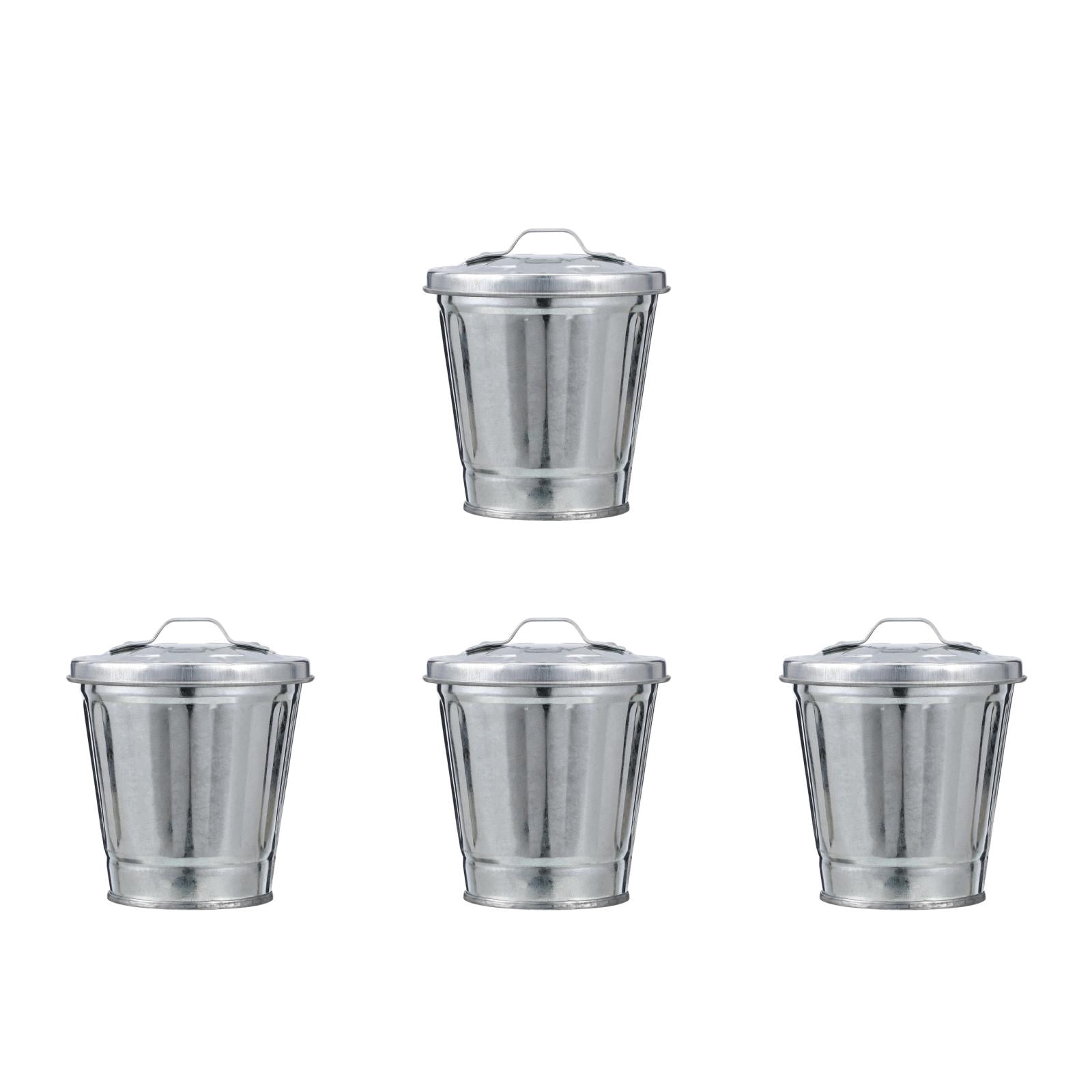 HOMEMAXS 4pcs Desktop Garbage Bin Trash Can with Lid Cup Holder ...