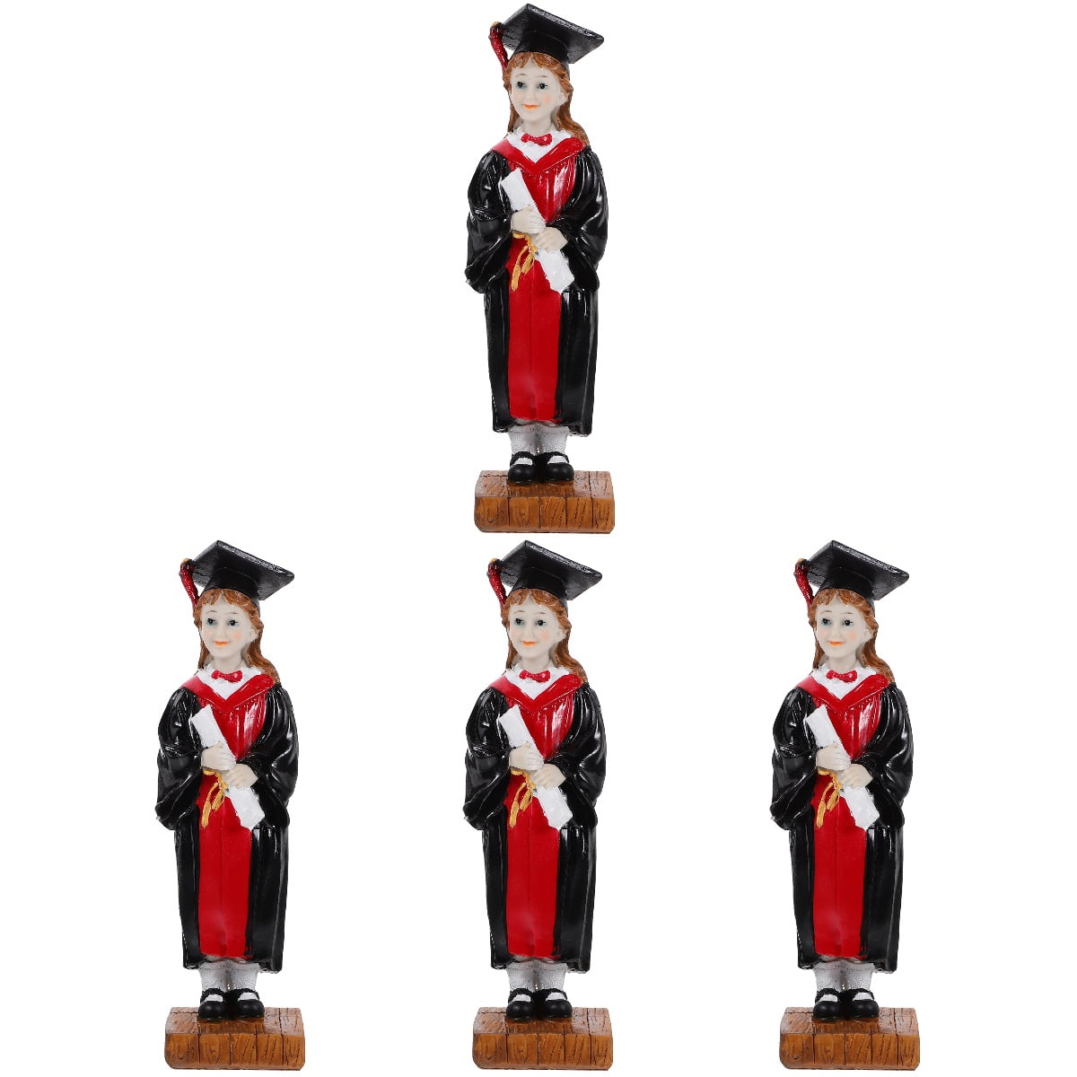 HOMEMAXS 4pcs Desktop Graduation Figure Resin Grad Themed Figure Statue ...