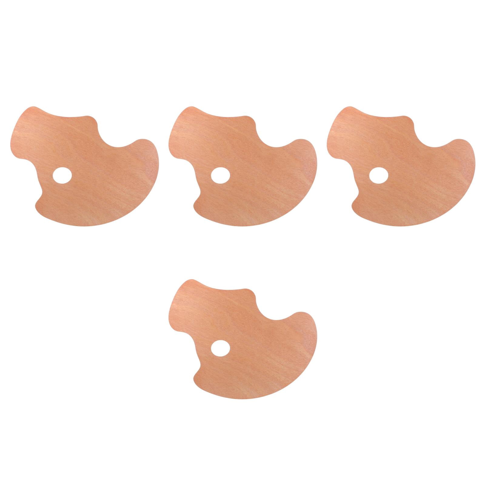 HOMEMAXS 4pcs Ergonomic Wooden Paint Palette with Thumb Hole for Oil ...