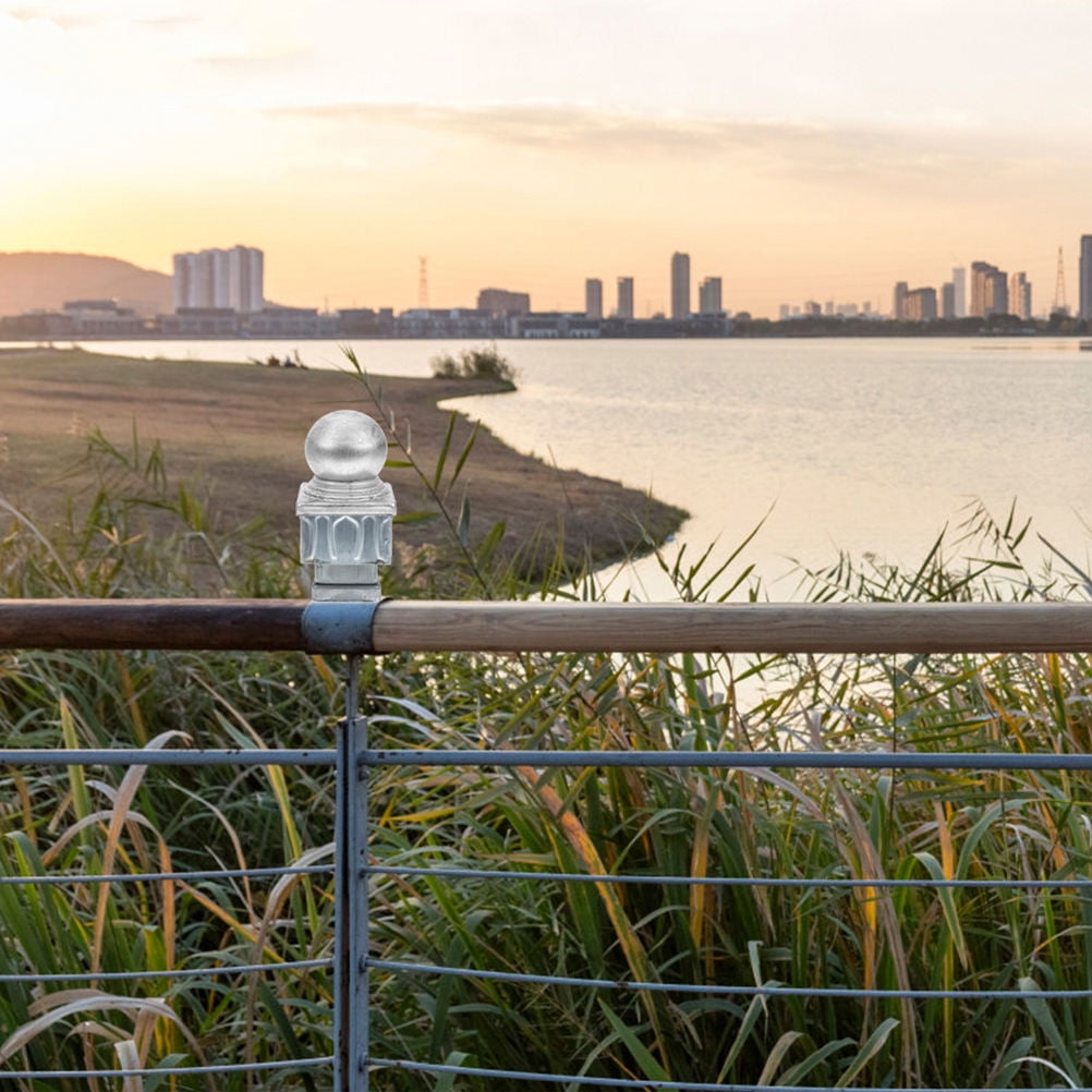 HOMEMAXS 4pcs Fence Post Caps Metal Fence Caps Ball Shaped Post Caps ...