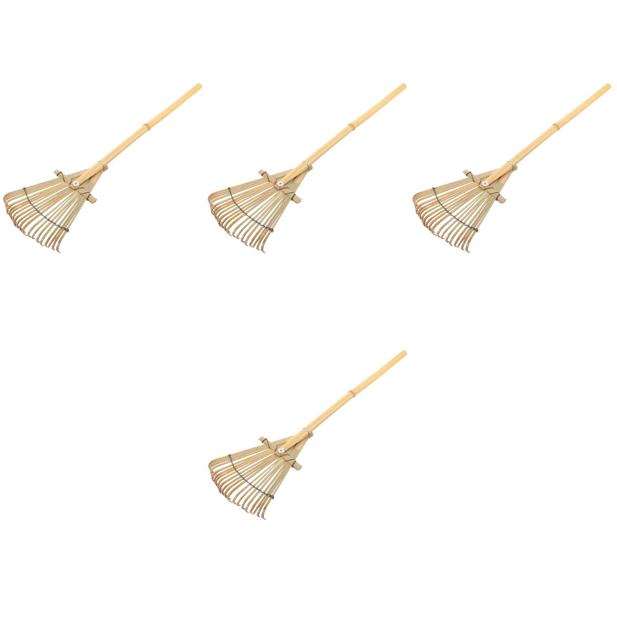 HOMEMAXS 4pcs Garden Hand Rake Gardening Leaf Rake Wood Rake Portable ...