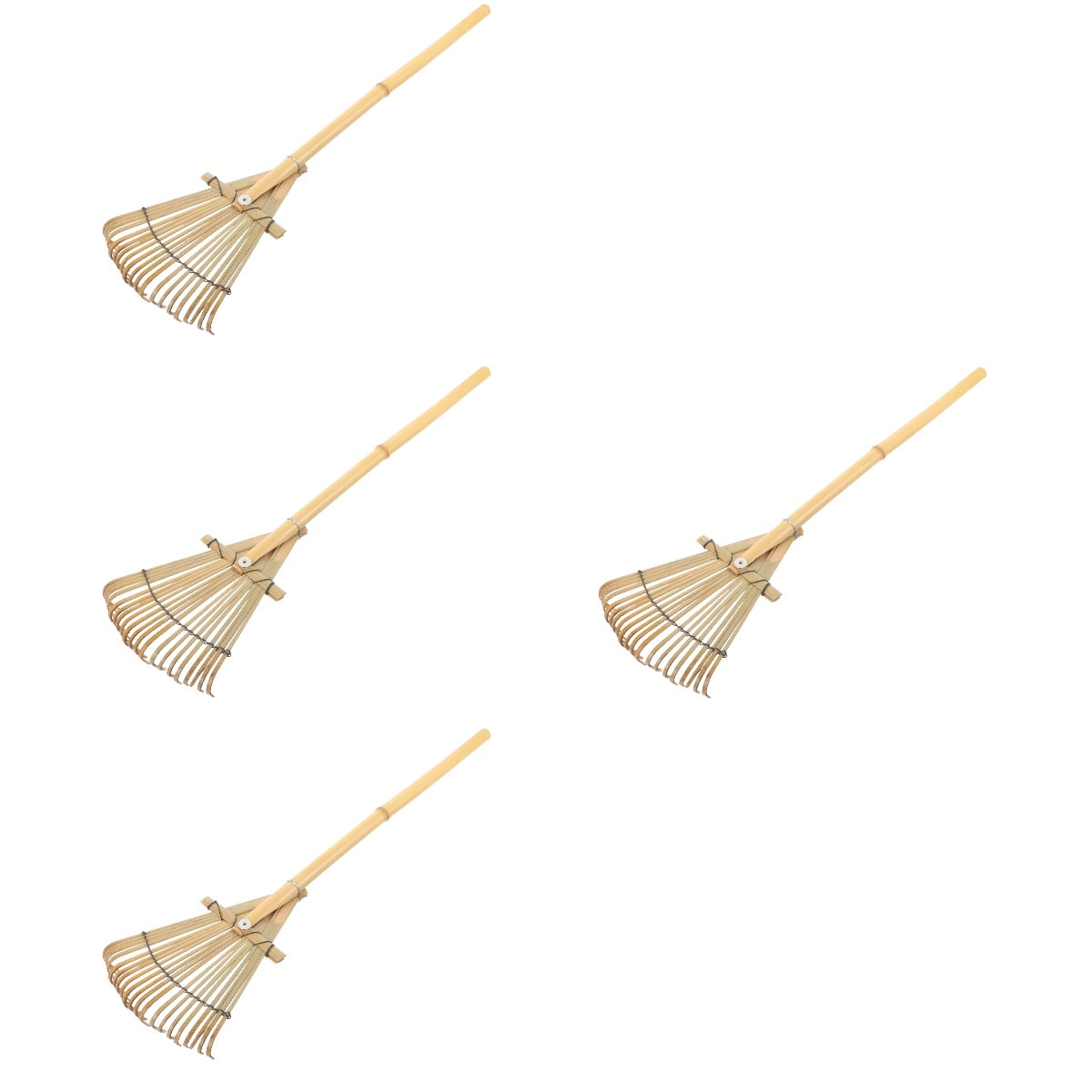 4pcs Garden Hand Rake Gardening Leaf Rake Wood Rake Portable Small Rake ...
