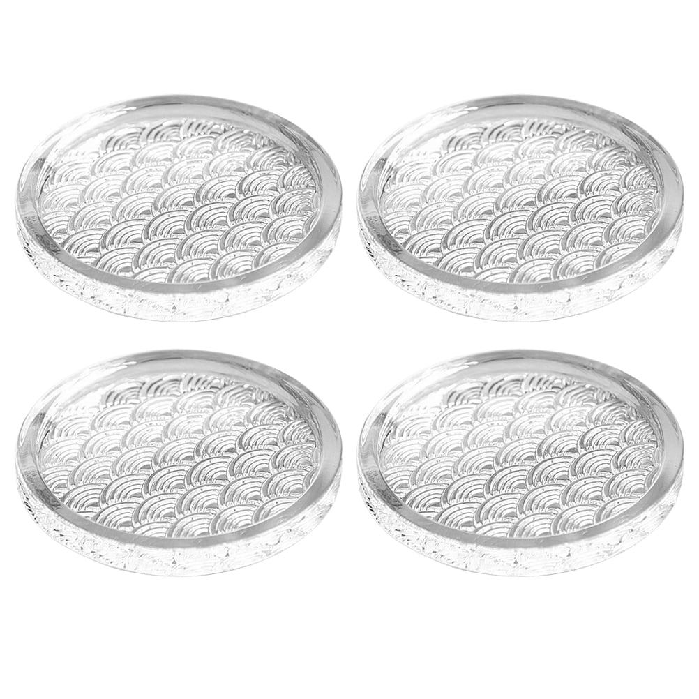 HOMEMAXS 4pcs Glass Coasters Glass Cup Mats Drink Cup Coasters Table ...