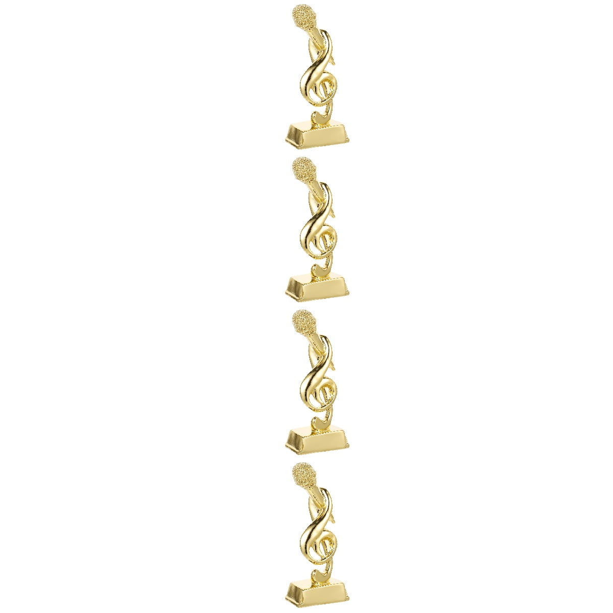HOMEMAXS 4pcs Golden Microphone Trophy: Small Resin Singing Award ...
