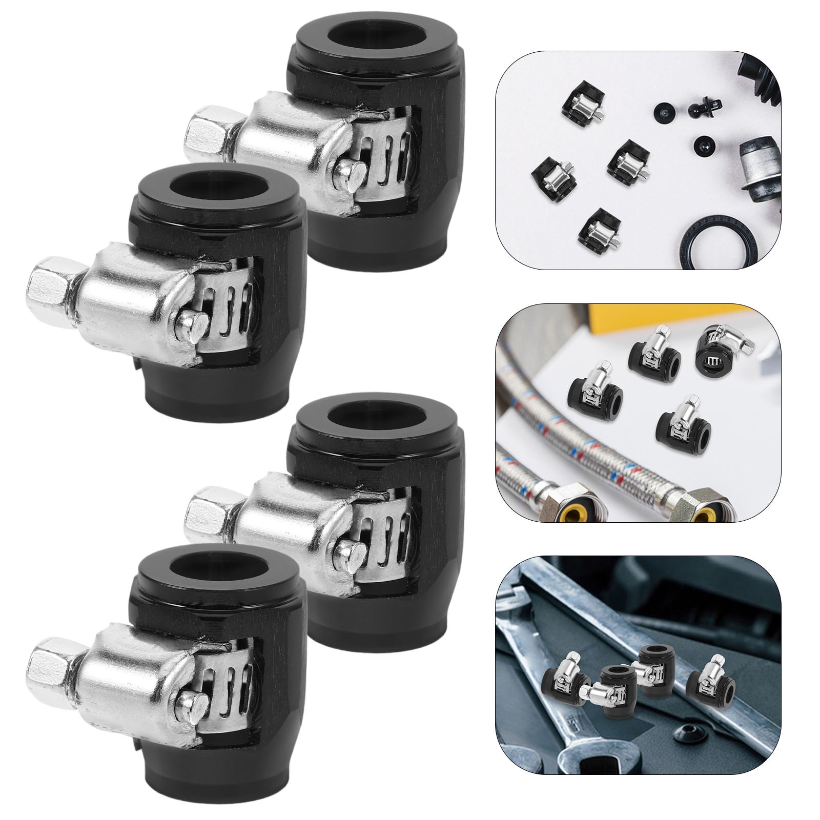 HOMEMAXS 4pcs Hose Aluminum Alloy Clip Hose Fastener Oil Tube Clamp ...