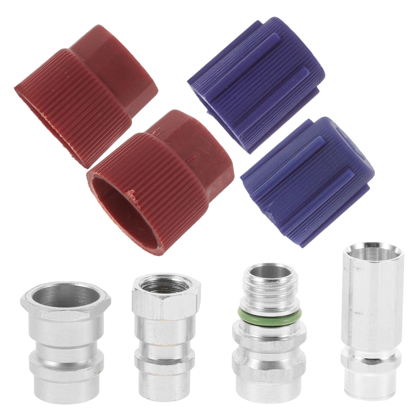 HOMEMAXS 4pcs Kit R12 R22 R502 to R134A Adapter High/Low Pressure Quick Connect Adapter Set 1/4 ...