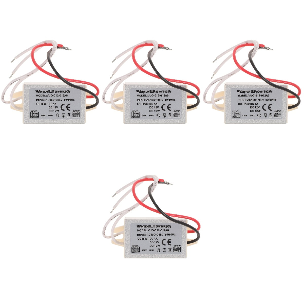 HOMEMAXS 4pcs Led Driver 12w Led Light Adapter 100v-265v Dc Converter ...