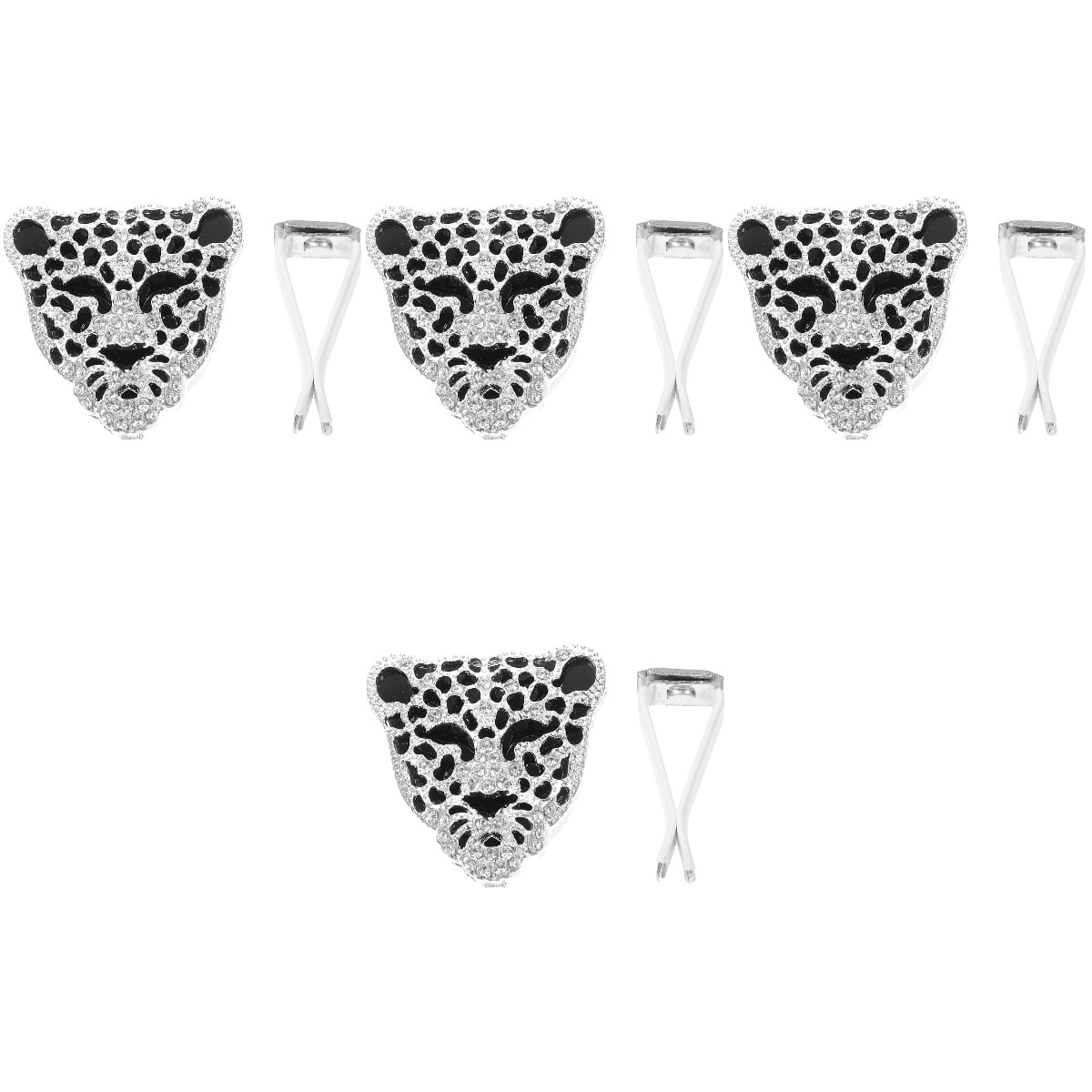 4pcs Leopard Head Car Outlet Clip Crystal Car Accessory Outlet Clip Car ...