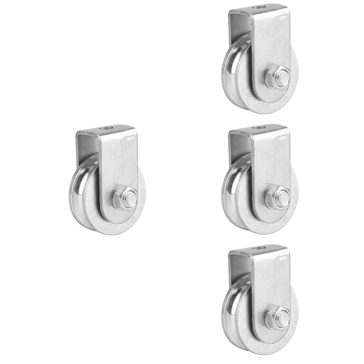 HOMEMAXS 4pcs Load Bearing Pulley Single Pulley Block Steel Fixing ...