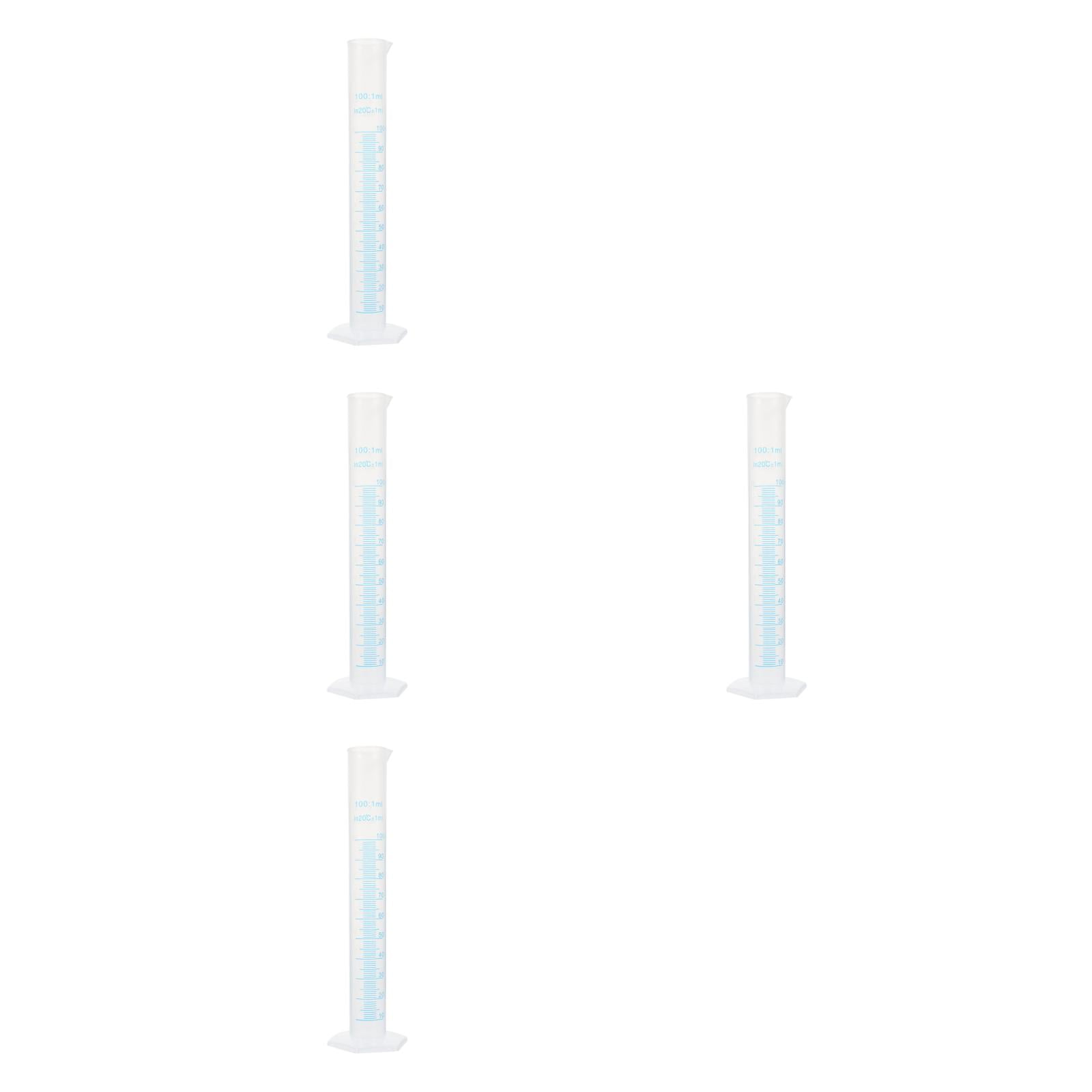 4pcs Measuring Cylinder 100ml Polypropylene Graduated Cylinder Test ...