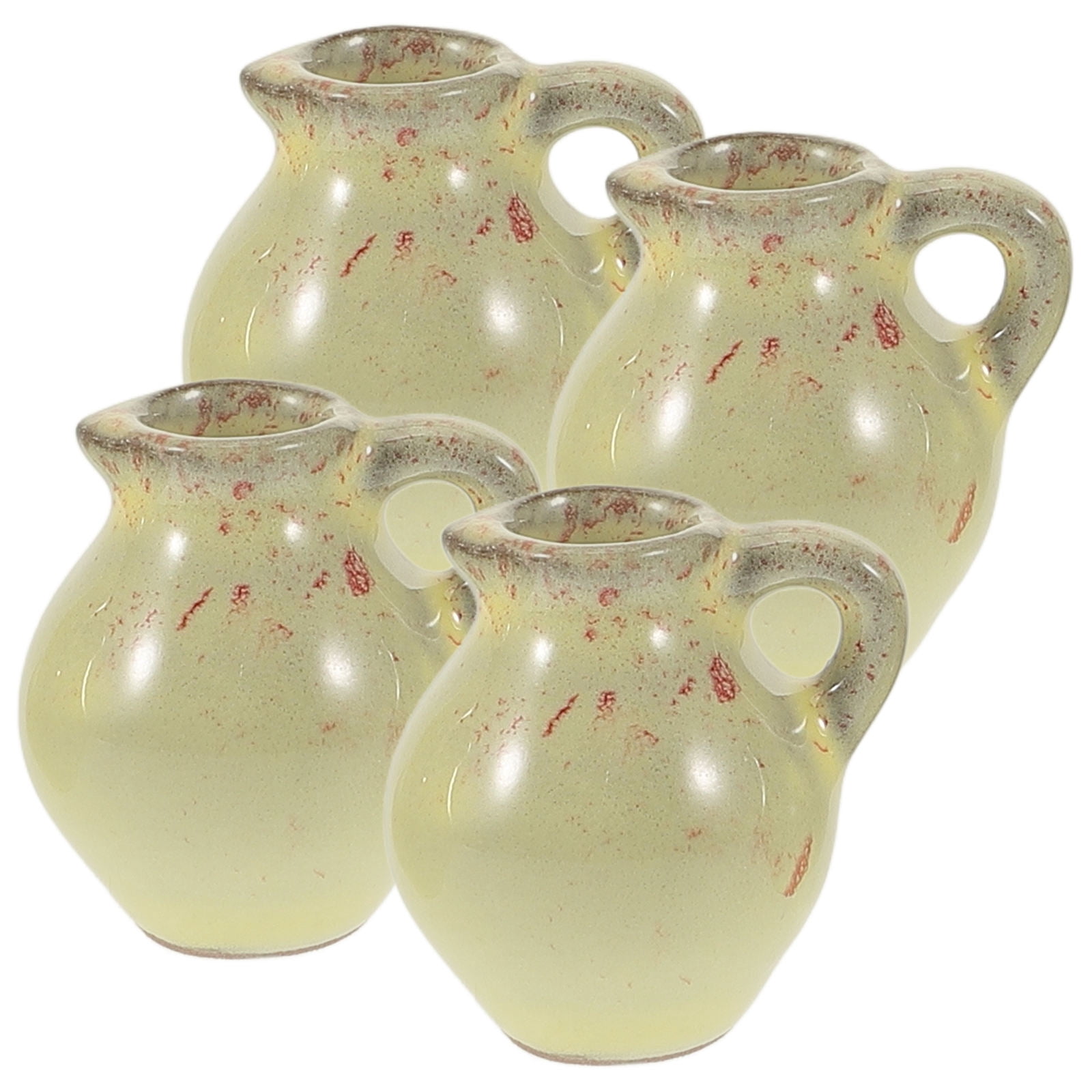 HOMEMAXS 4pcs Mini Ceramic Flower Pot Set for Dollhouse Garden Cute ...
