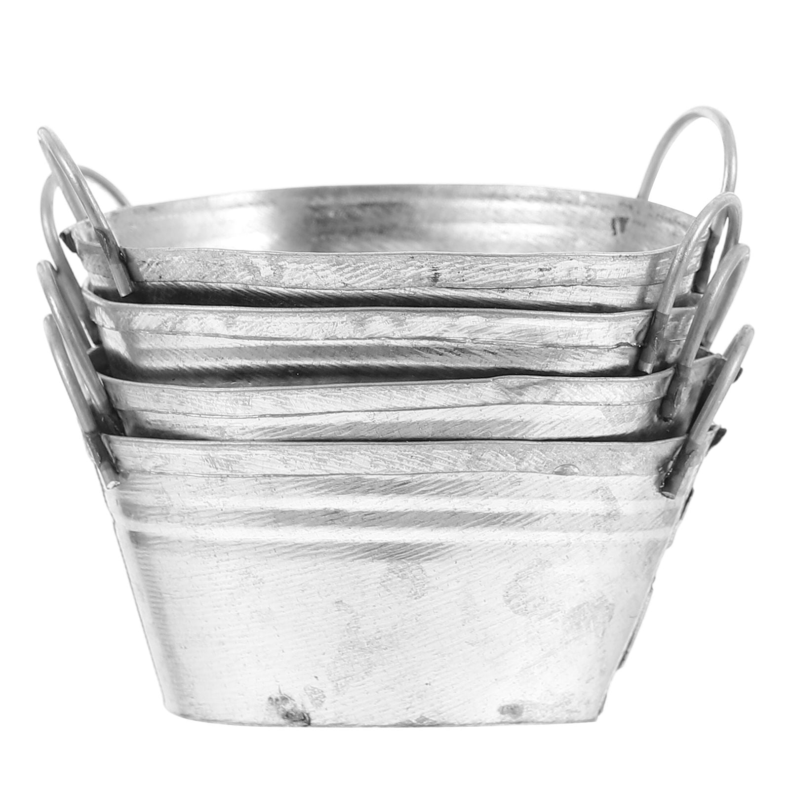 HOMEMAXS 4pcs Mini Iron Buckets Small Tin Buckets Ice Buckets Tinplate ...
