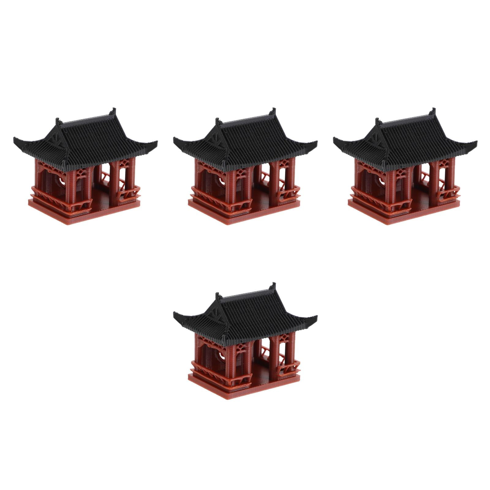 HOMEMAXS 4pcs Miniature Pagoda Statue Asian Pavilion Model For Aquarium ...