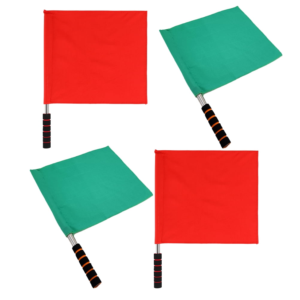 HOMEMAXS 4pcs Multi-purpose Commanding Flags Handheld Flags Traffic Signal Flags Referee Warning ...