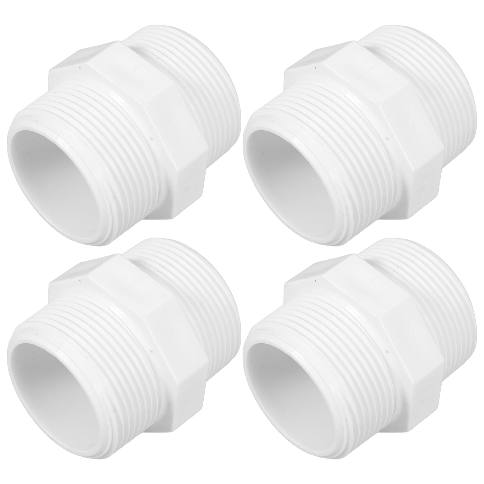 HOMEMAXS 4pcs PVC Pipe Fitting Hex Nipple Thread Adapter Connector For ...