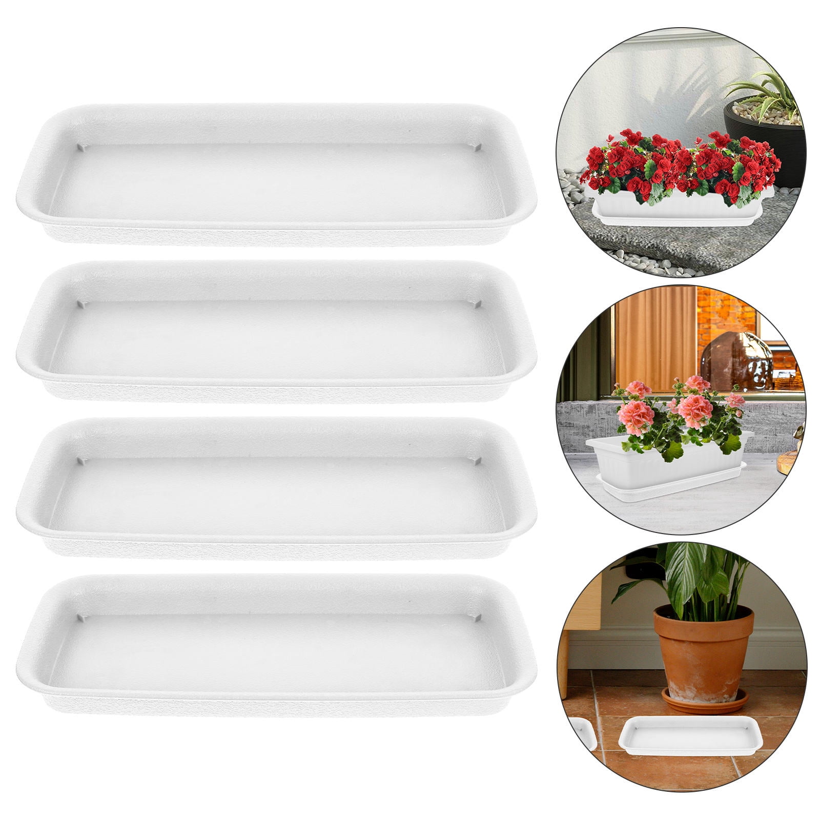 HOMEMAXS 4pcs Plant Water Trays For Indoor Plant Rectangle Plant ...