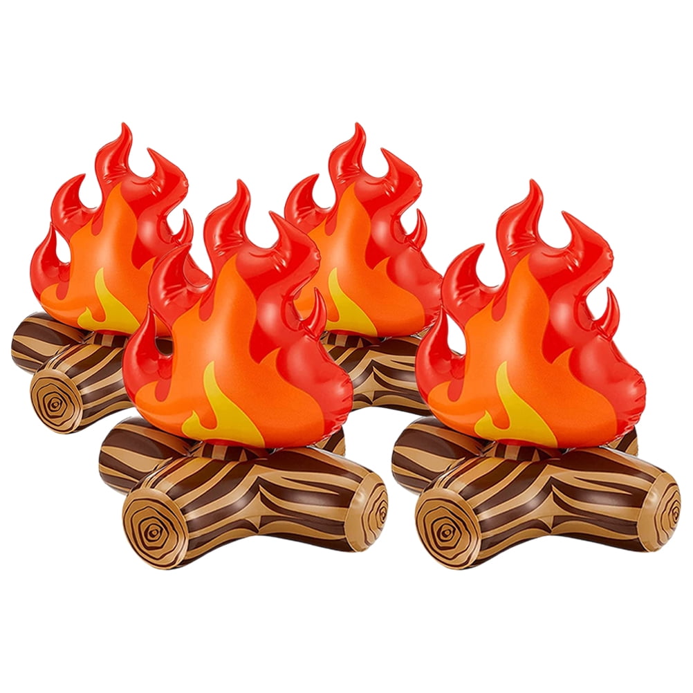 HOMEMAXS 4pcs Red Air-filled Artificial Campfire Fake Campfire Balloon ...