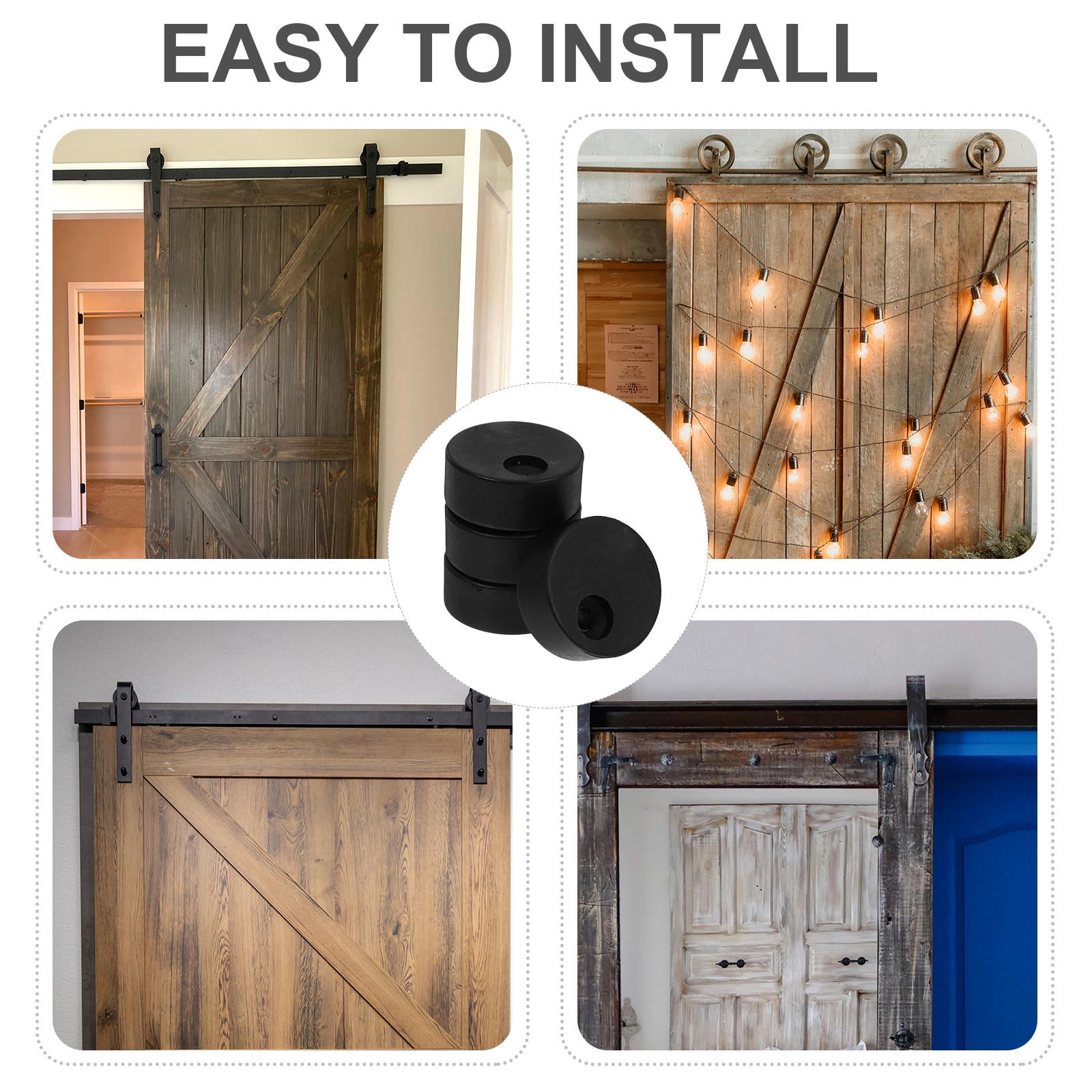 4pcs Sliding Door Stopper For Barn Door Round Anti-jump Exterior Barn ...