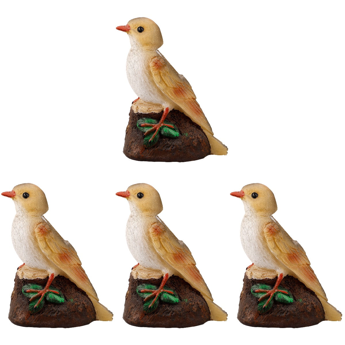 HOMEMAXS 4pcs Solar Powered Outdoor Bird Statue Solar Energy Bird ...