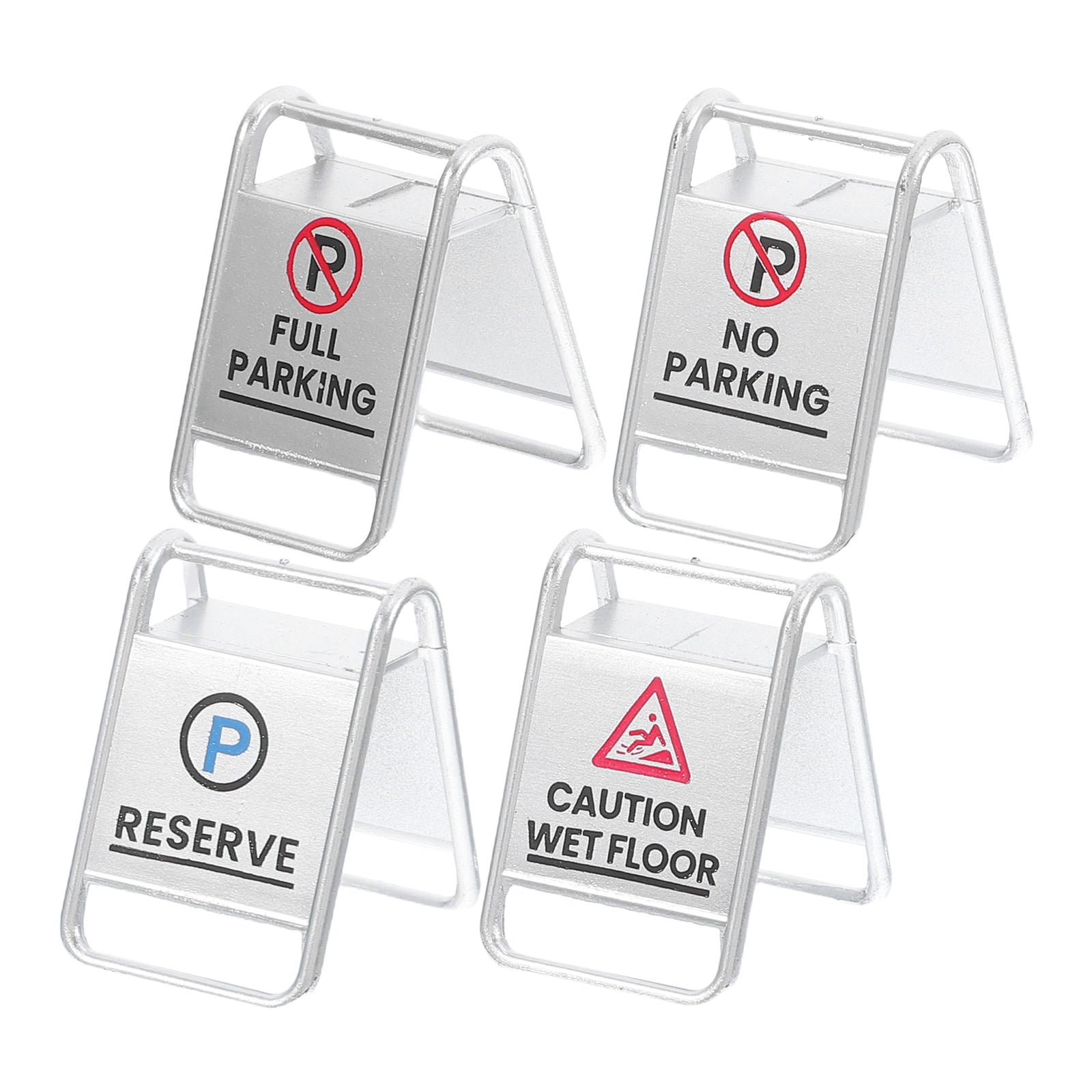 HOMEMAXS 4pcs Traffic Notice Toy Set Miniature Road Signs Simulation ...