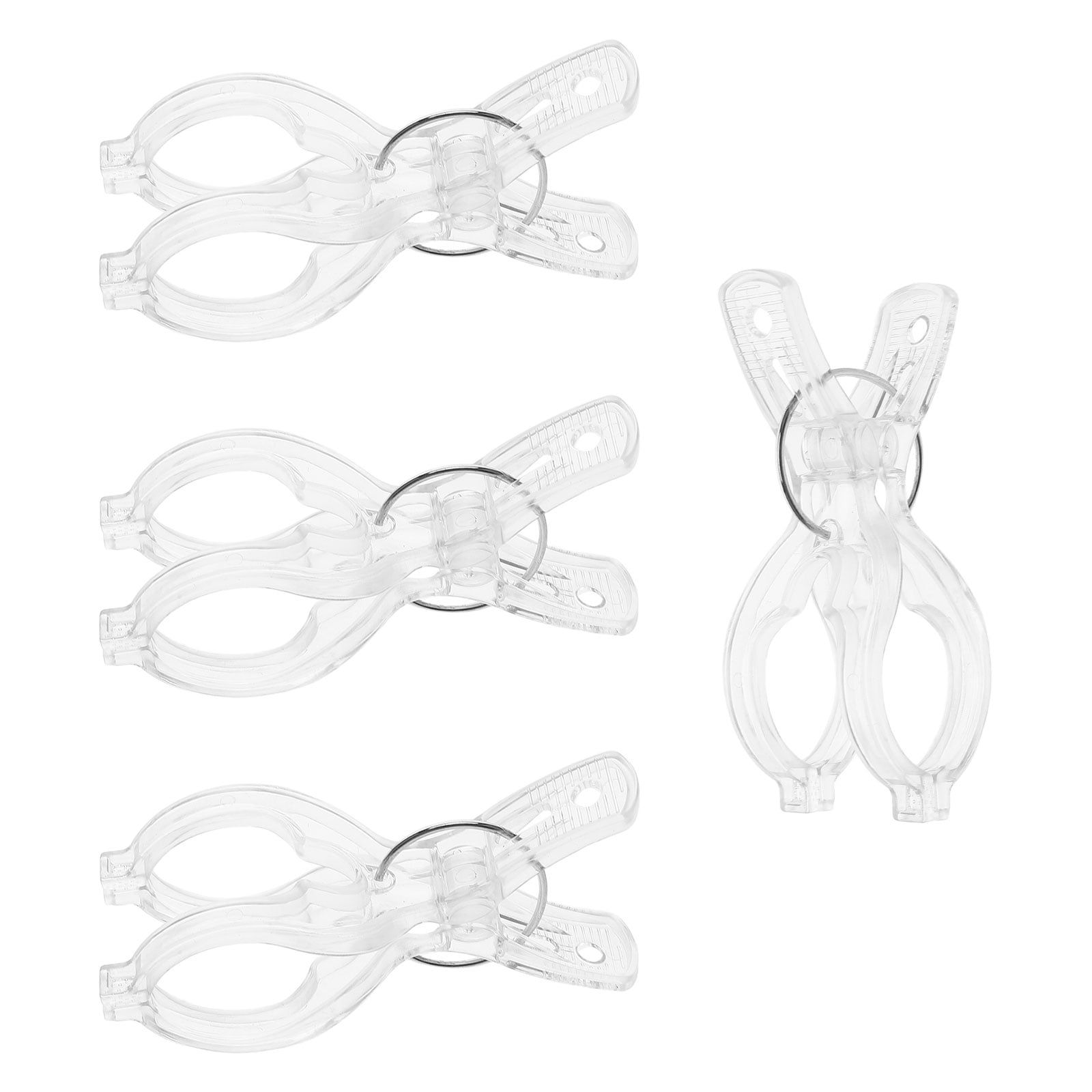 HOMEMAXS 4pcs Transparent Towel Clips Set With Spring-Loaded Beach ...