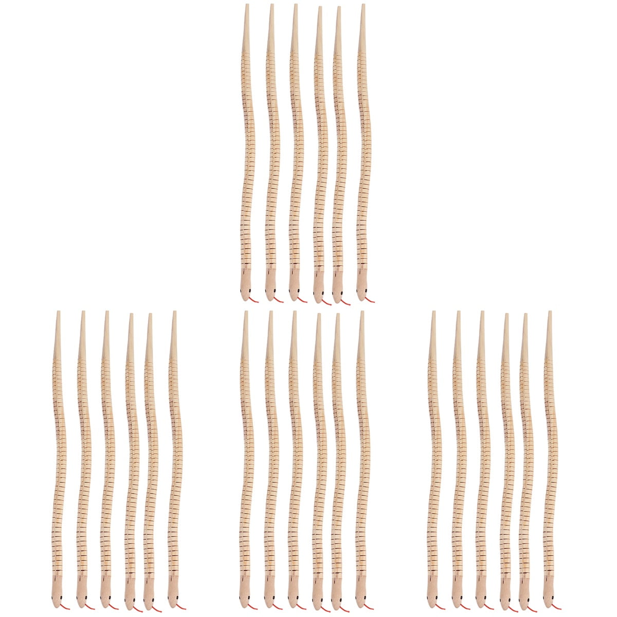 HOMEMAXS 4pcs Unfinished unfinished wood snake Wooden Wiggly Snakes ...