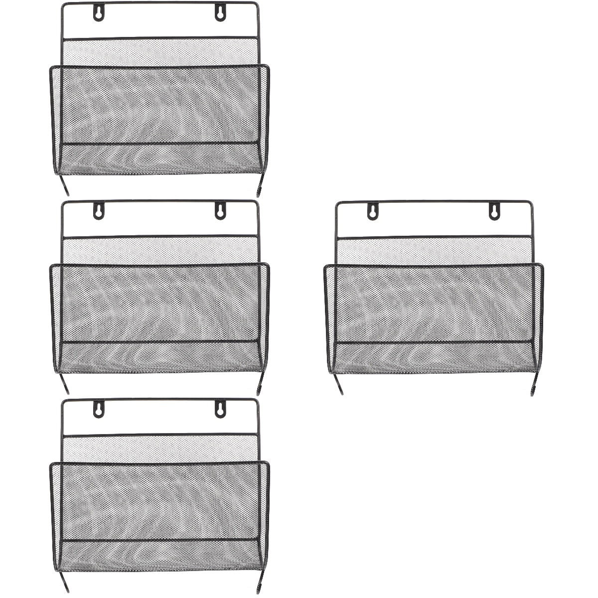 HOMEMAXS 4pcs Wall Paper Organizer Mail Organizer Metal Wall Magazine ...