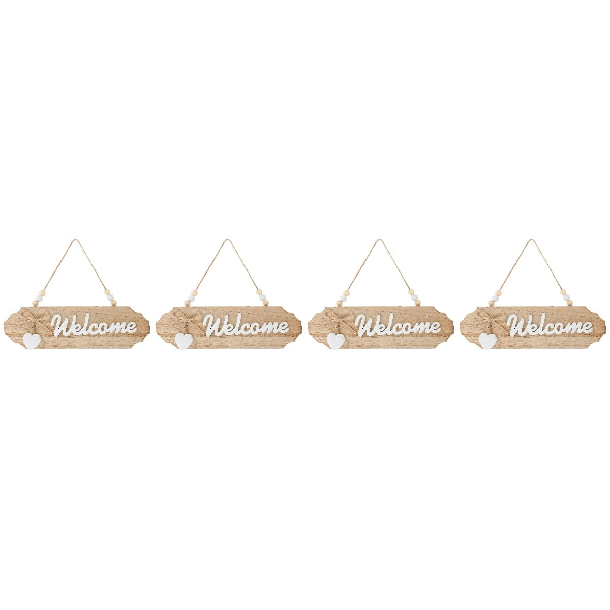 4pcs Welcome Wooden Signs Hanging Sign Wall Sign Decoration Vintage ...