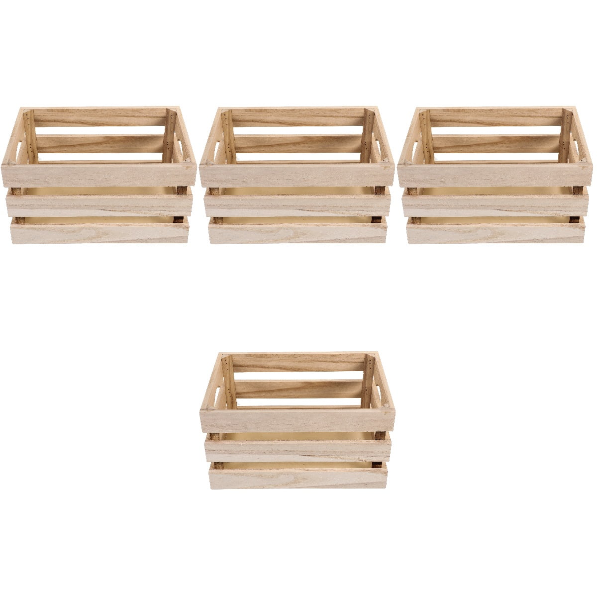 HOMEMAXS 4pcs Wooden Office Basket Vintage Sundries Wood Crate Box ...