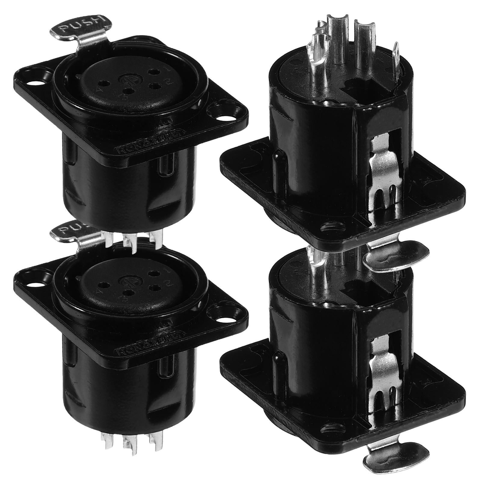 HOMEMAXS 4pcs XLR Connector XLR Panel Mount Microphone Panel Adapter 4 ...