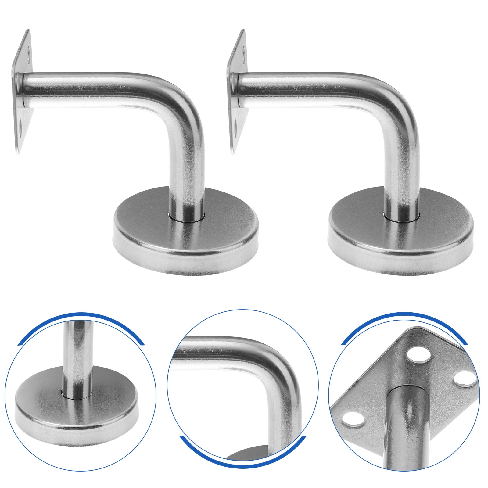 HOMEMAXS 5 PCS Handrail Brackets for Stairs Stainless Steel Armrest ...