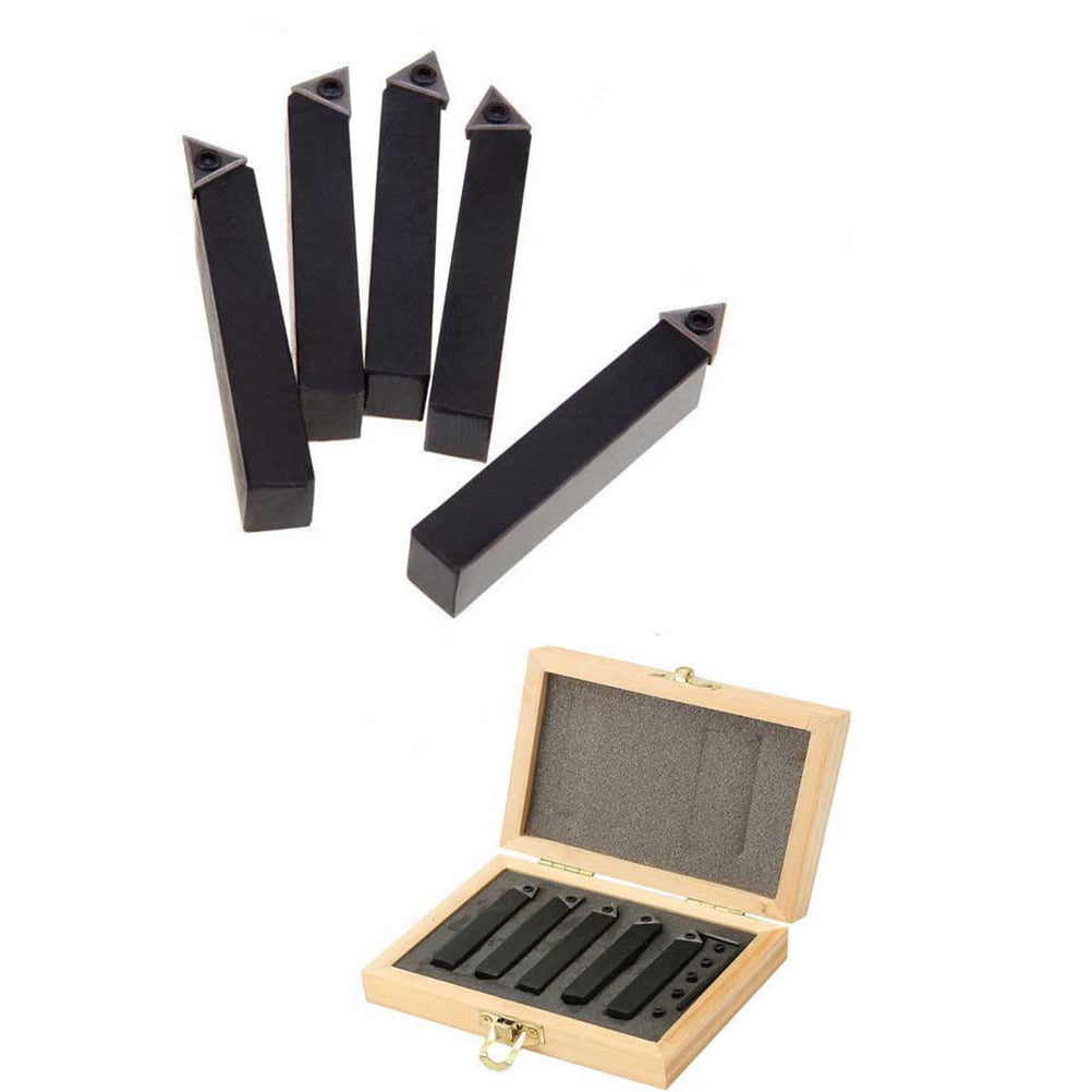 HOMEMAXS 5 PCS Indexable Carbide Tipped Lathe Cutter Tool Set 10mm 3/8 ...