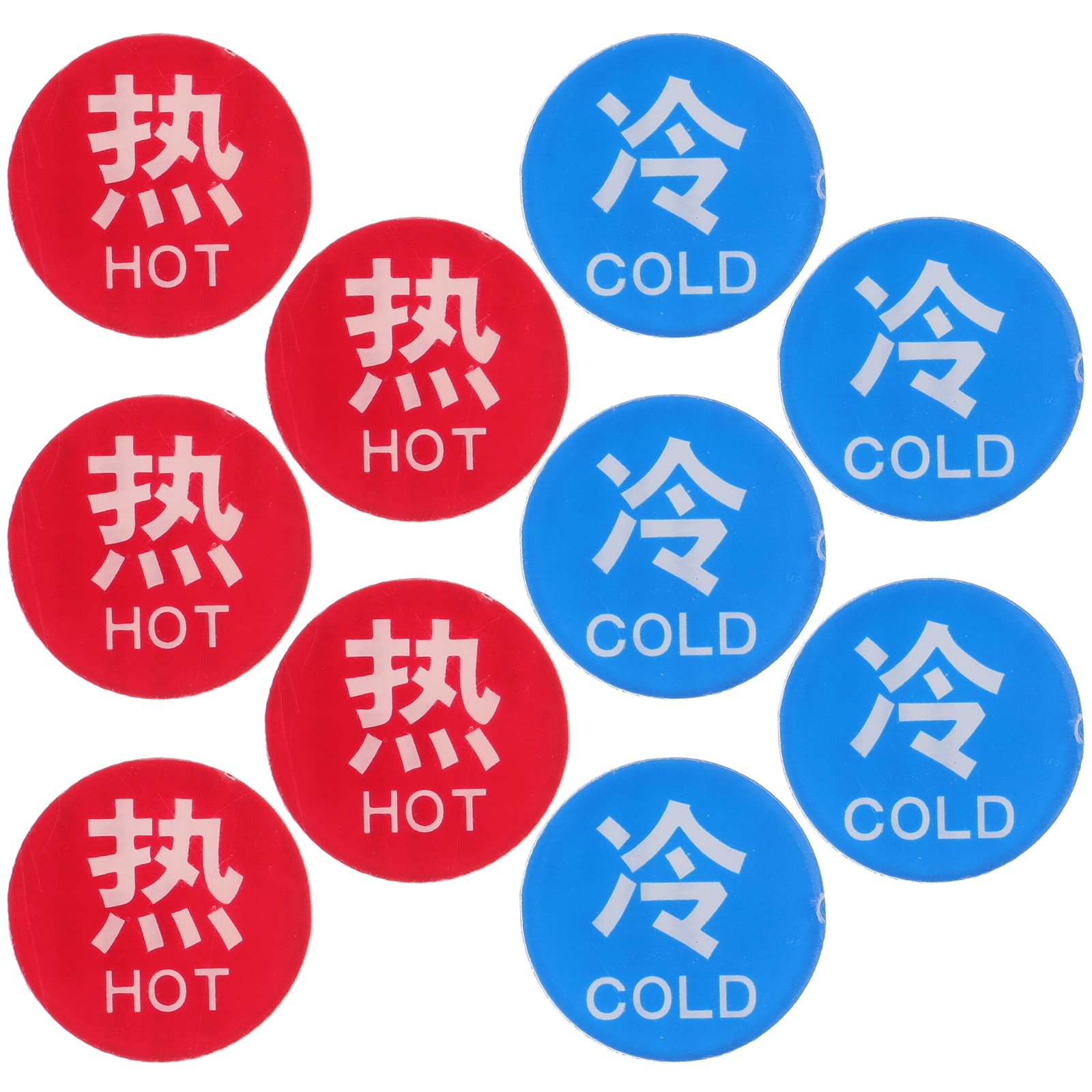 5 Pairs Caution Water Sign Hot and Cold Stickers Toddler 3.50X3.50X0 ...