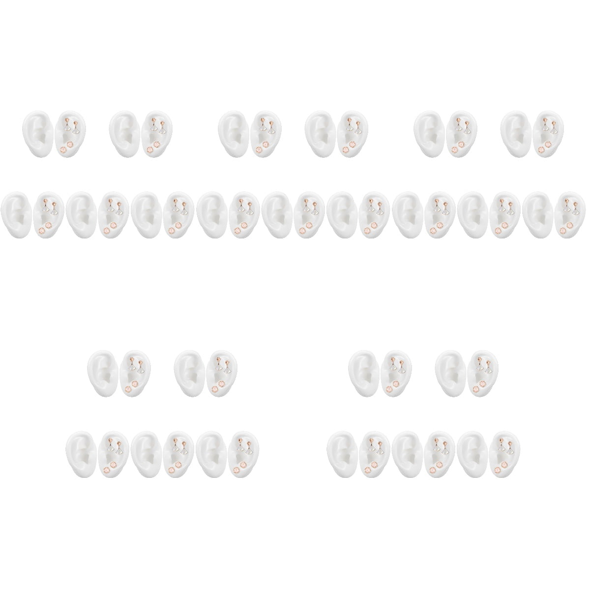 HOMEMAXS 5 Pairs Silicone Ear Model Reusable Silicone Flexible Model ...