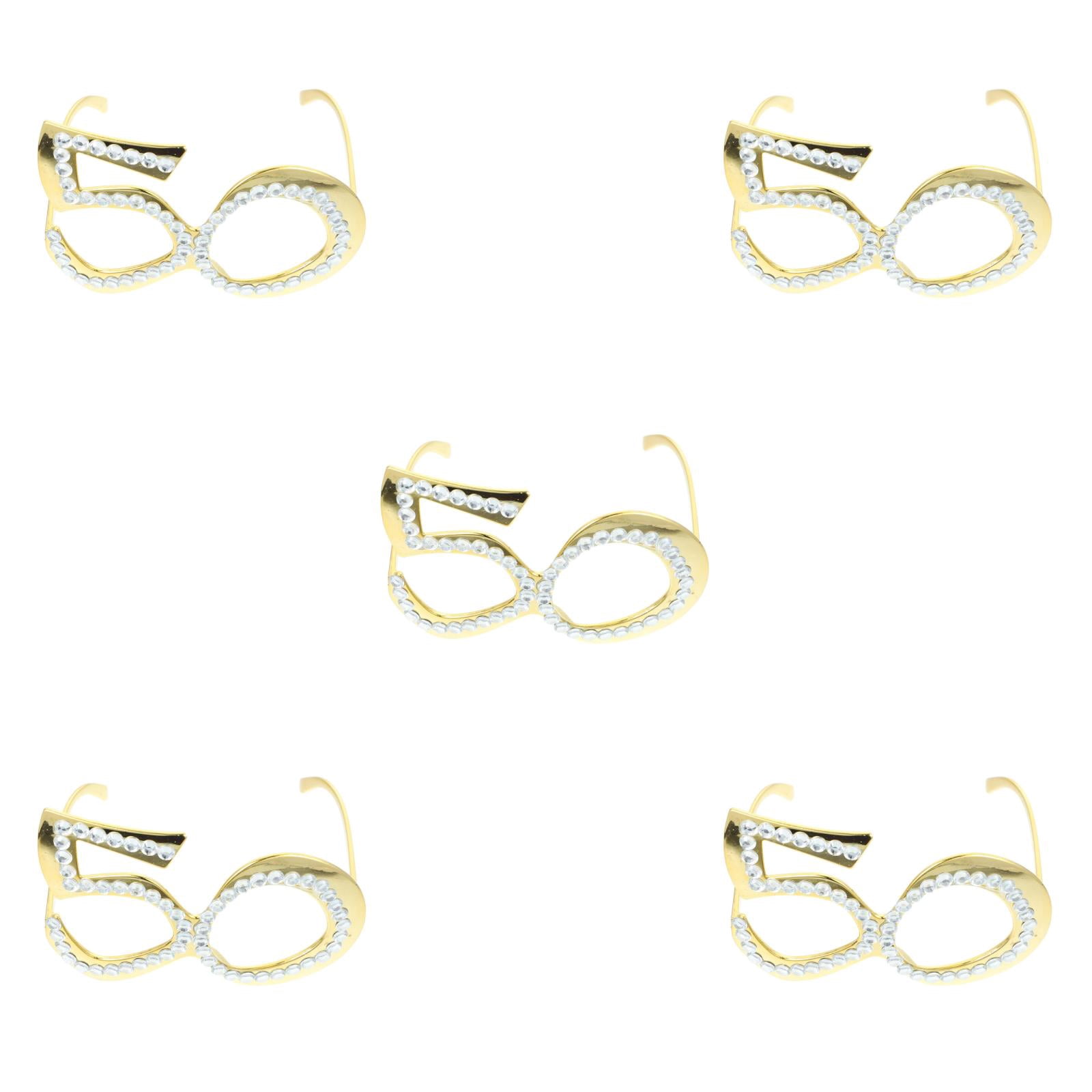 HOMEMAXS 5 Pairs of 50th Birthday Eyeglasses Rhinestone Number Glasses ...