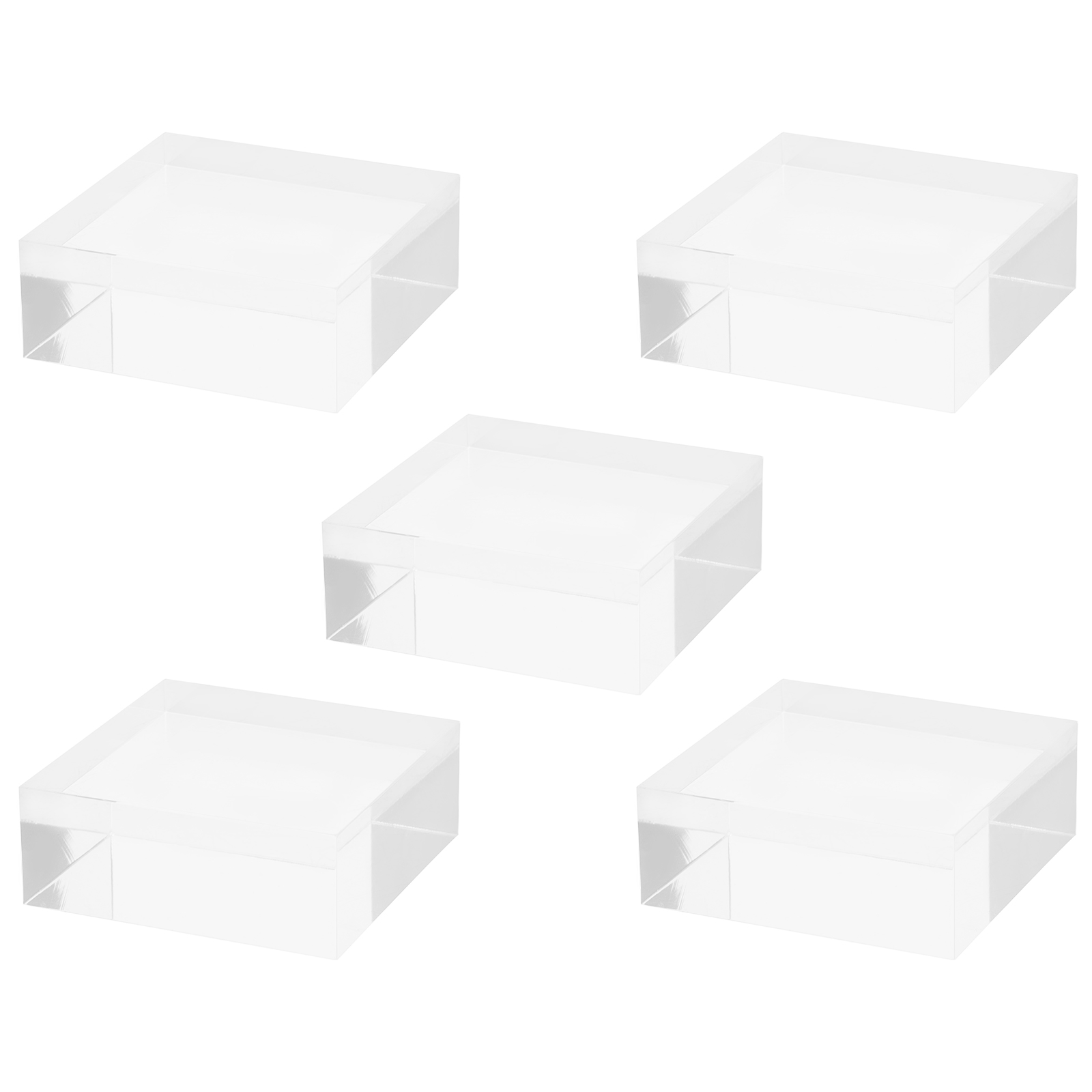 HOMEMAXS 5 Pcs Acrylic Display Block Plate Turntable Decorate Pop Three ...