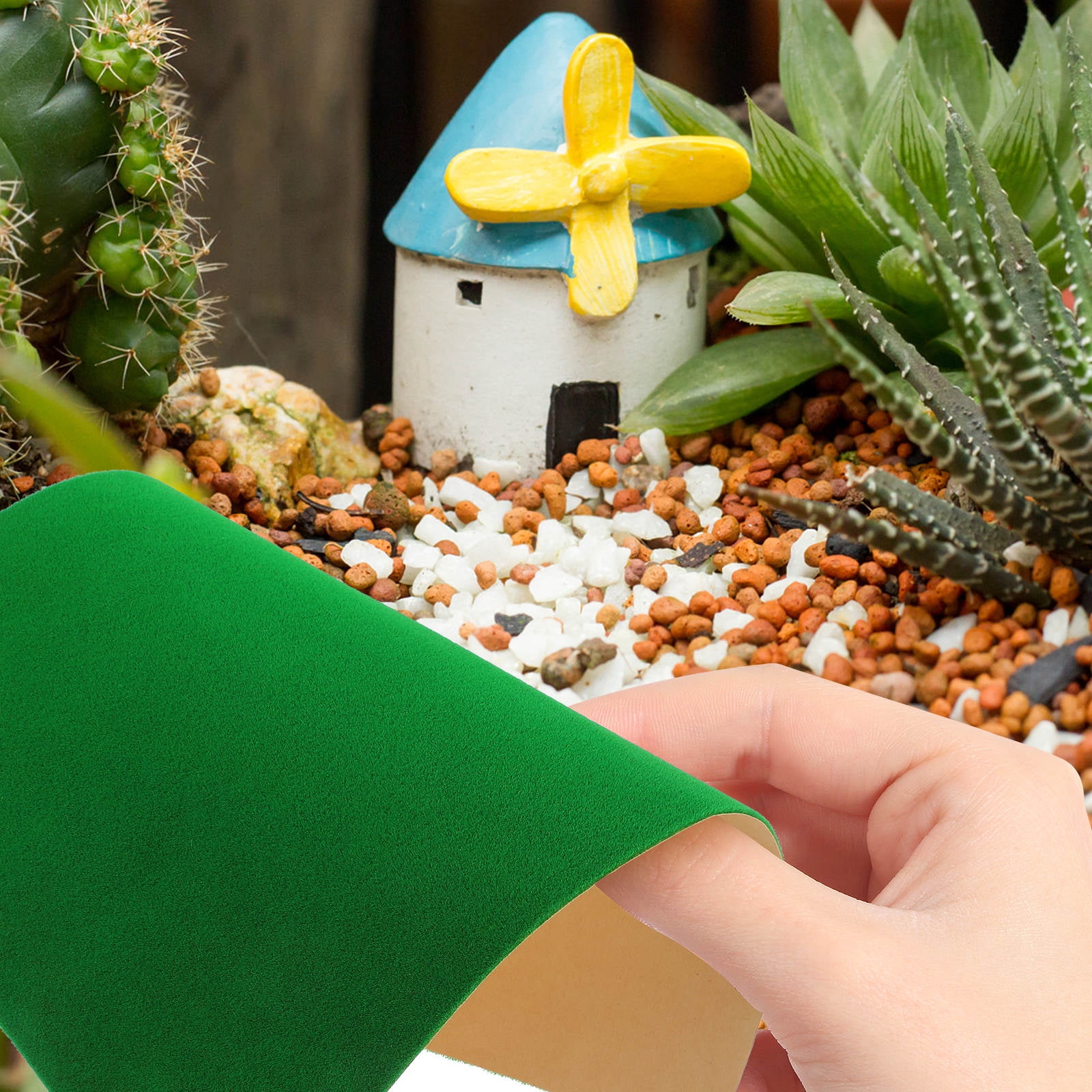 HOMEMAXS 5 Pcs Artificial Turf Grass Substrate Moss Doll House Green ...